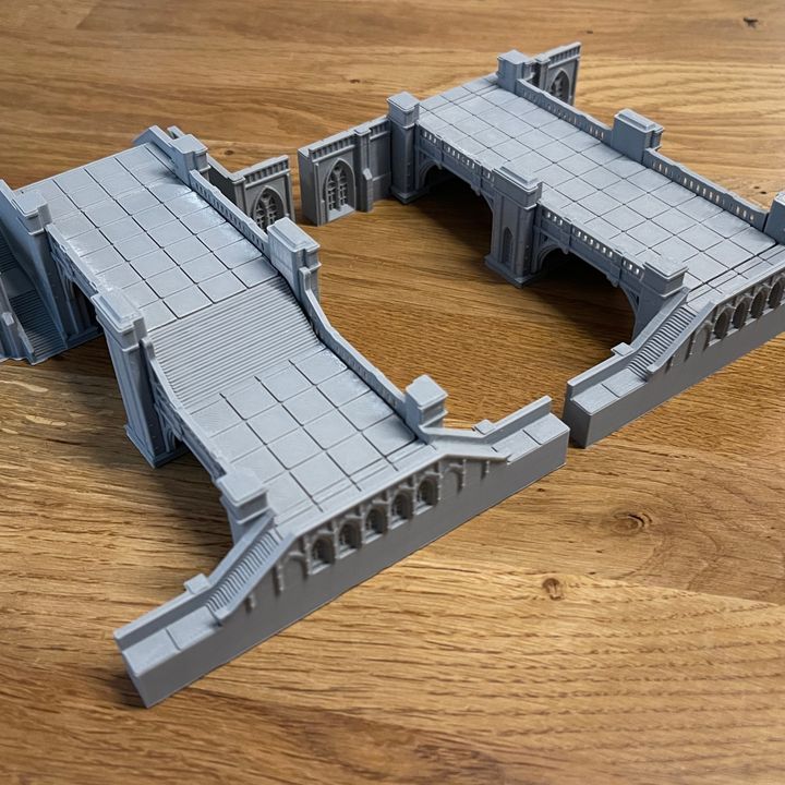 3D Printable Concretium - modular bridges by LumosMiniatureTerrain