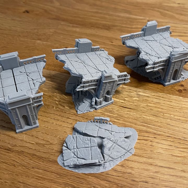 3D Printable Concretium - modular bridges by LumosMiniatureTerrain