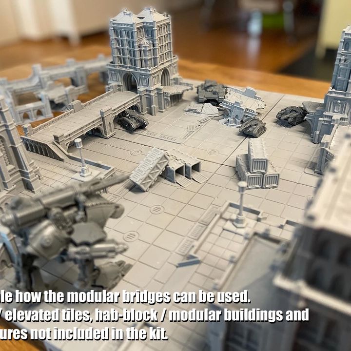 3D Printable Concretium - modular bridges by LumosMiniatureTerrain