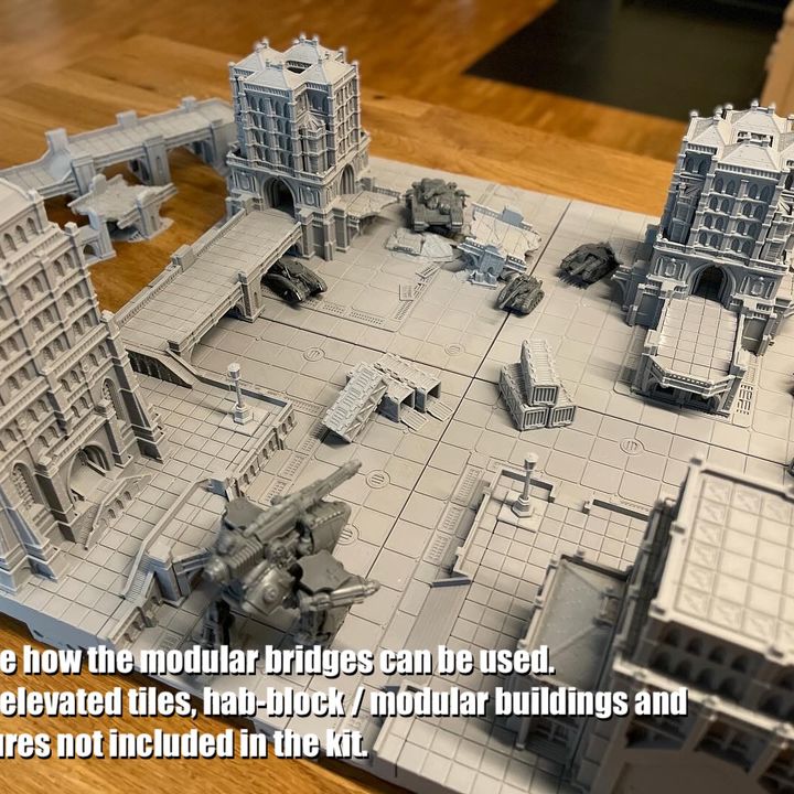 3D Printable Concretium - modular bridges by LumosMiniatureTerrain