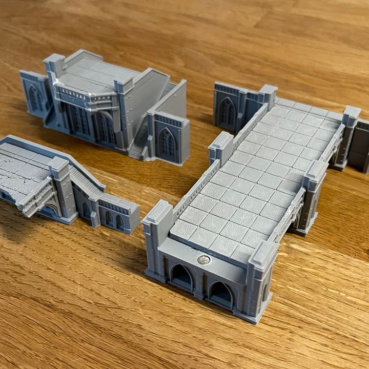 3D Printable Concretium - modular bridges by LumosMiniatureTerrain