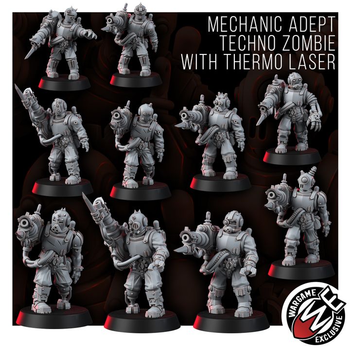 3D Printable MECHANIC ADEPT TECHNO ZOMBIE WITH THERMO LASER by Wargame ...