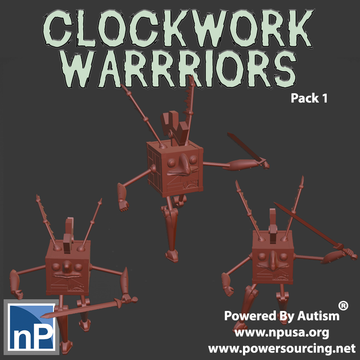 3D Printable Modrons / Clockwork Warriors - Group 1 by nonPareil Institute