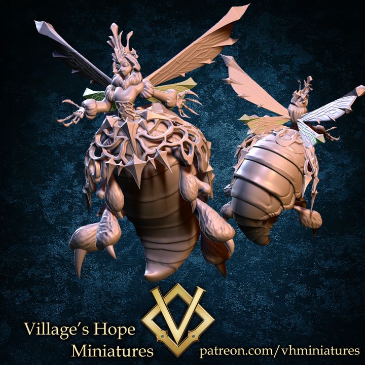3D Printable Insect Queen by Village's Hope Miniatures