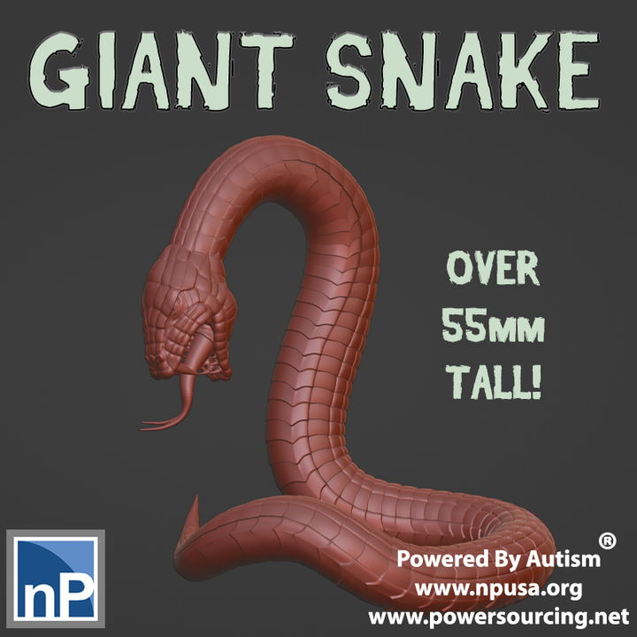 3D Printable Giant Snake by nonPareil Institute