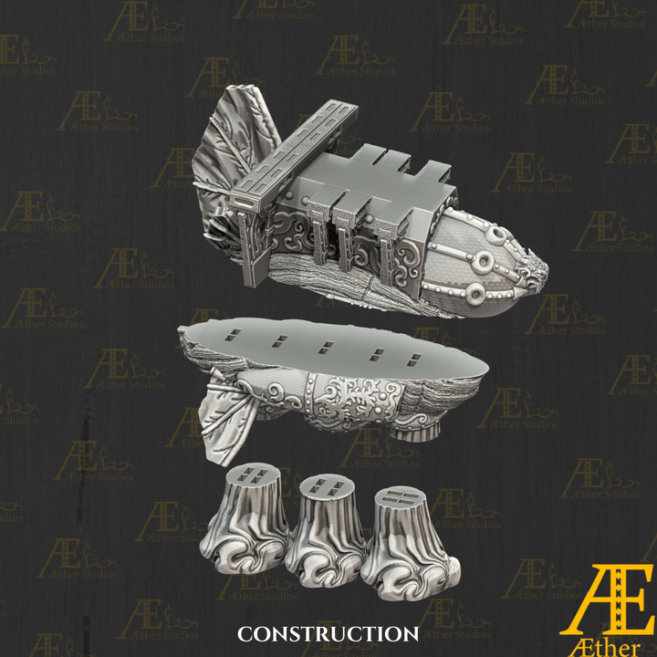 3D Printable KS3SHP19 – Dwarven Battle Barge by Aether Studios
