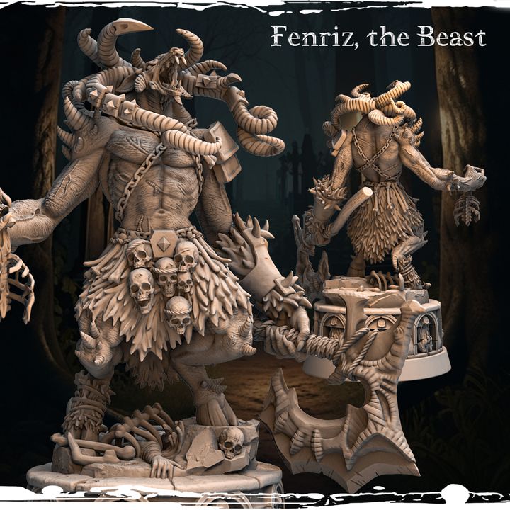 3D Printable Fenriz, the Beast - 75mm by Monolith Arts