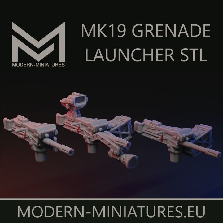 3D Printable MK19 Grenade Launcher weapon option AGL by Modern ...