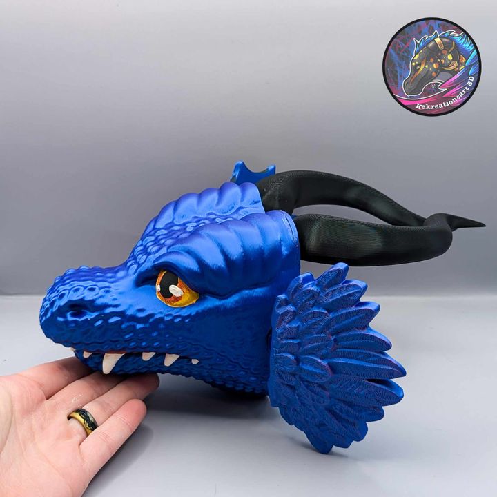 3D Printable Customizable Dragon Hand Puppet by Kirsten M