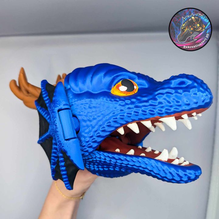 3D Printable Customizable Dragon Hand Puppet by Kirsten M