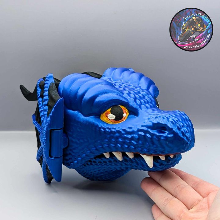 3D Printable Customizable Dragon Hand Puppet by Kirsten M
