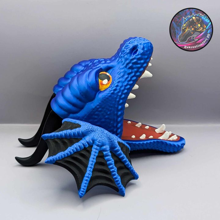 3D Printable Customizable Dragon Hand Puppet by Kirsten M