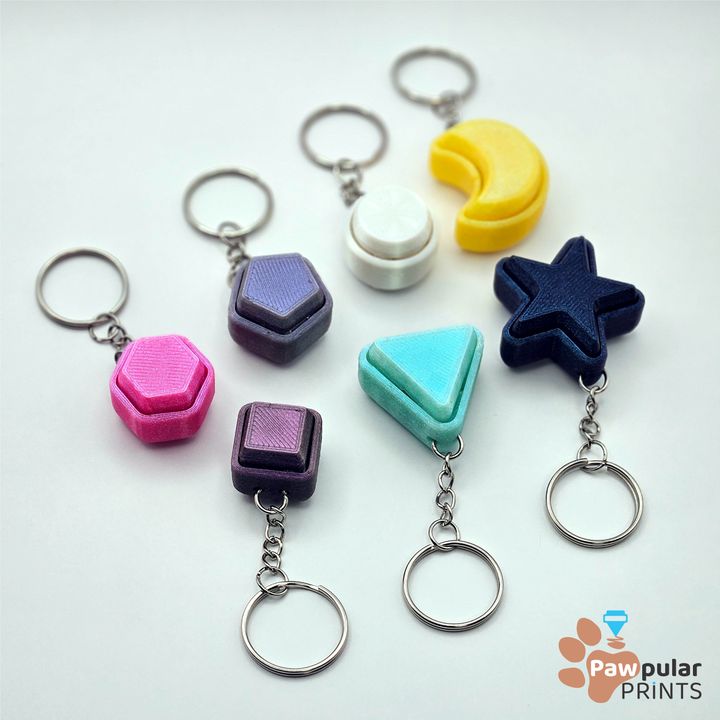 3D Printable Basic Shape Clicker Pack, Clicker Fidget Keychain [Private ...