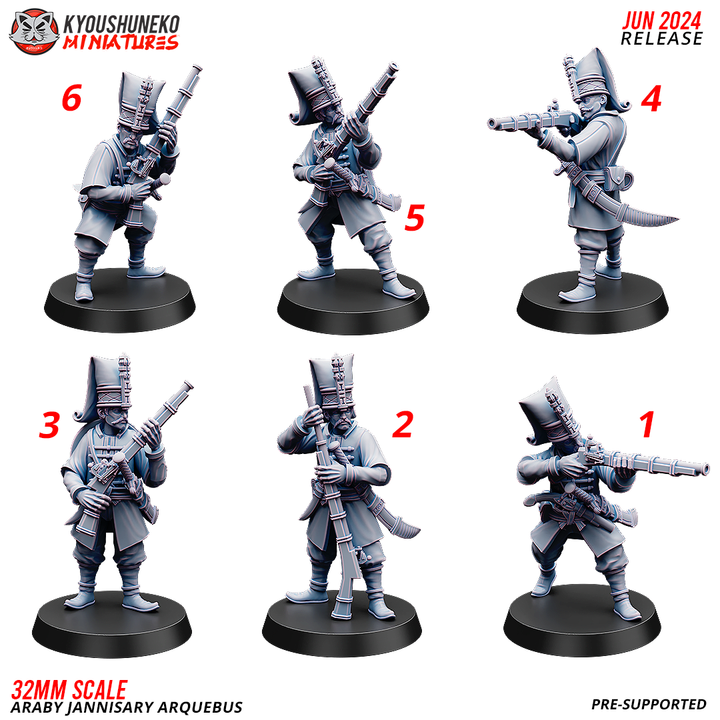 3D Printable Araby Jannisary Arquebus by Kyoushuneko Miniatures