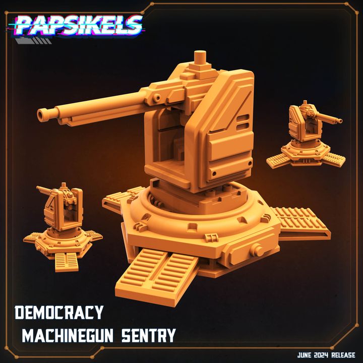 3D Printable DEMOCRACY SENTRY SET by PAPSIKELS MINIATURES