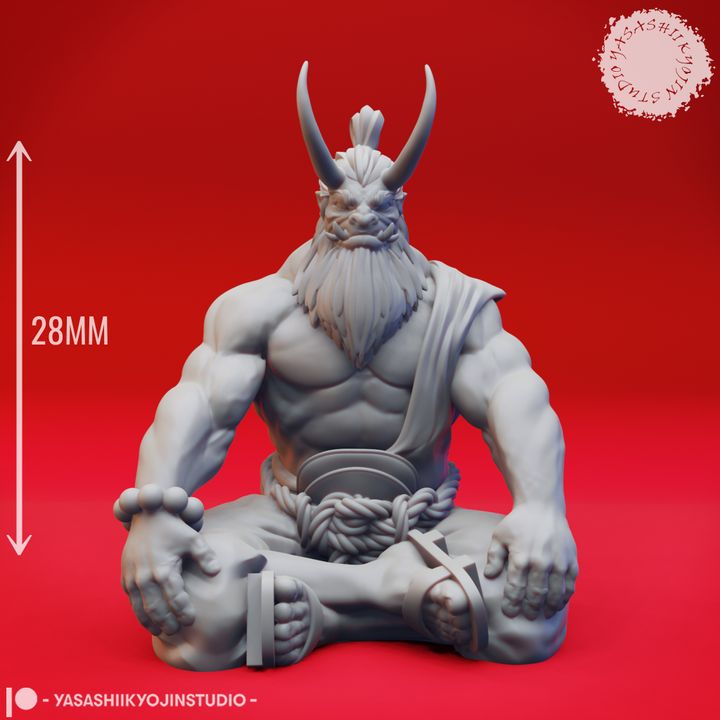 3D Printable Meditating Oni - Tabletop Miniature (Pre-Supported) by ...