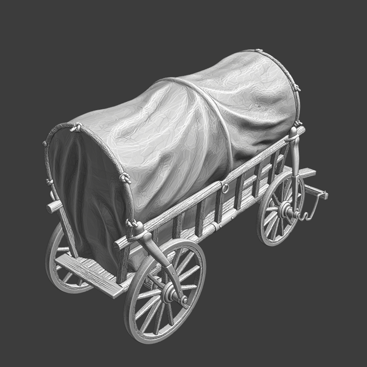 3D Printable Medieval Wagon with cover - Wargaming model by Northern ...