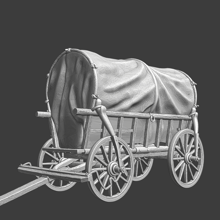3D Printable Medieval Wagon with cover - Wargaming model by Northern ...
