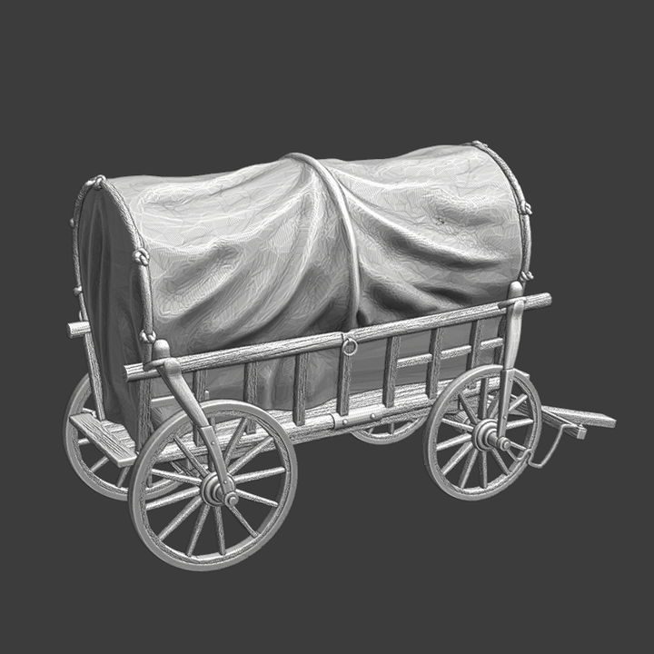 3D Printable Medieval Wagon with cover - Wargaming model by Northern ...