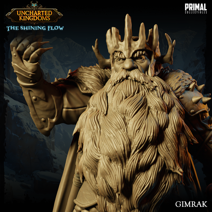 3D Printable Dwarf King - Gimrak - July 2024 - Uncharted Kingdoms by ...