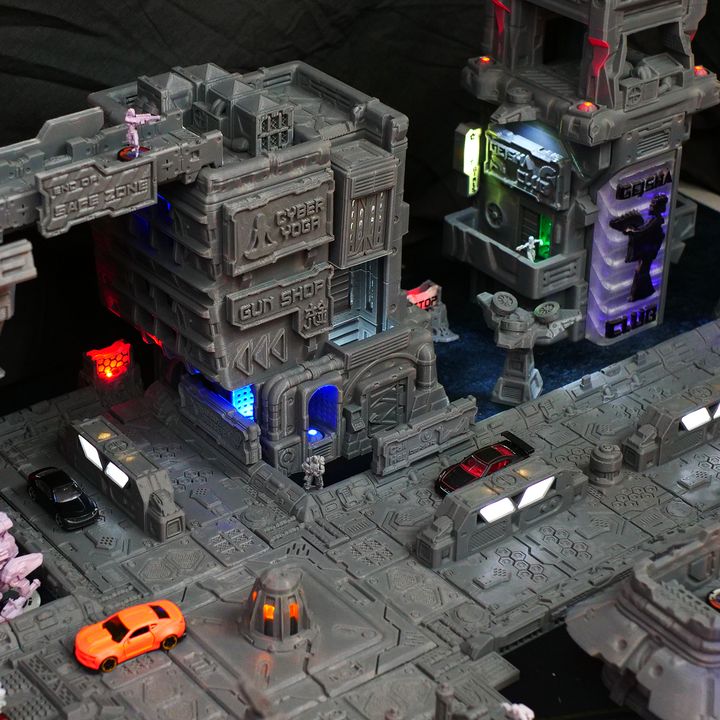 3D Printable OpenLOCK floors & roads + LED - Scifi / Cyberpunk by ...