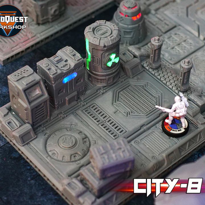 3D Printable OpenLOCK floors & roads + LED - Scifi / Cyberpunk by ...