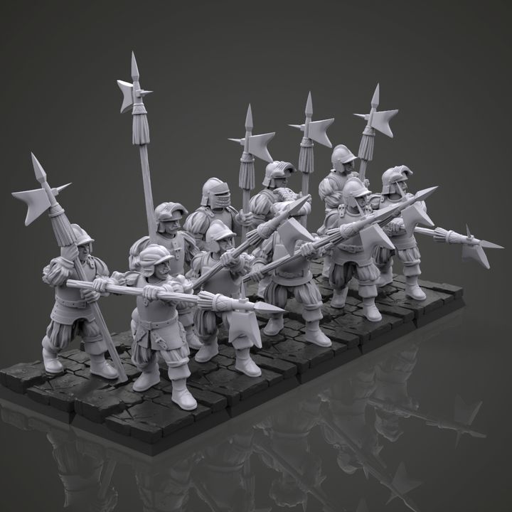 3D Printable Spearmen or Halberds troops by Battles Realm Miniatures