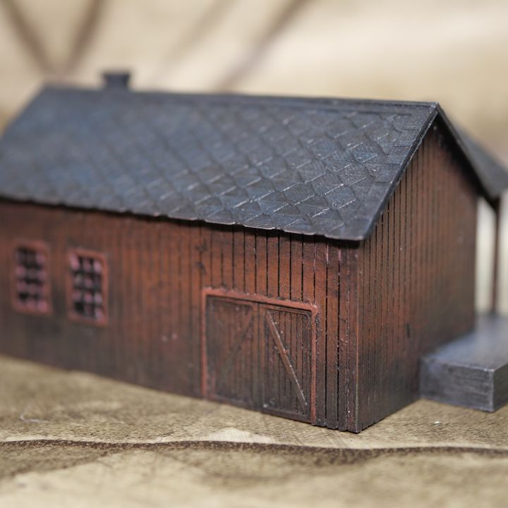 3D Printable Station Building For N-Scale Model Train Layout by Isabell T.