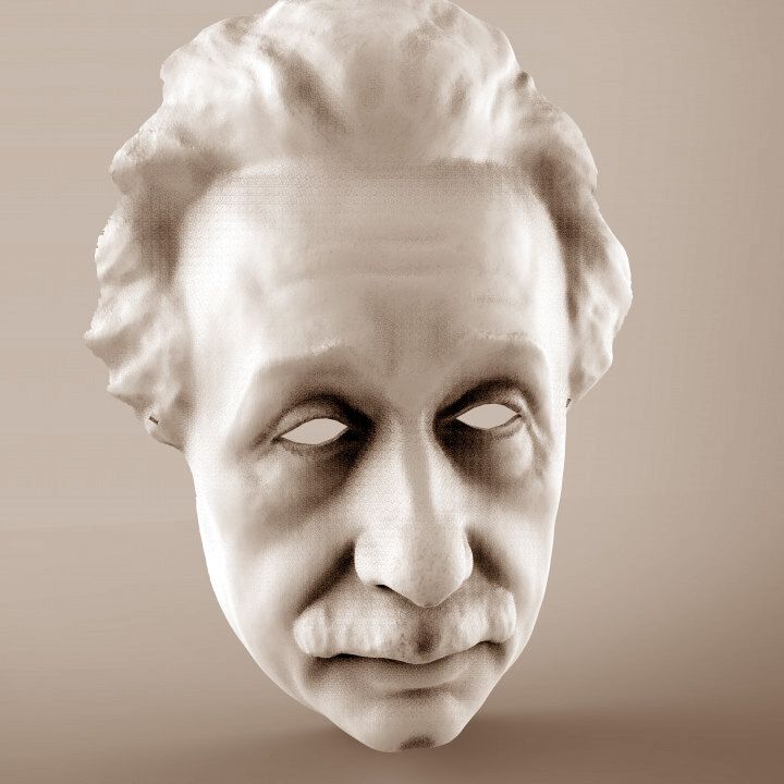 3D Printable einstein mask by muguet