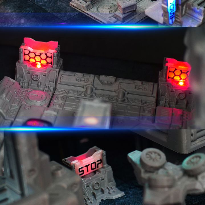 3D Printable Cyberpunk / Sci-fi props - LED lights by DecoQuest Workshop