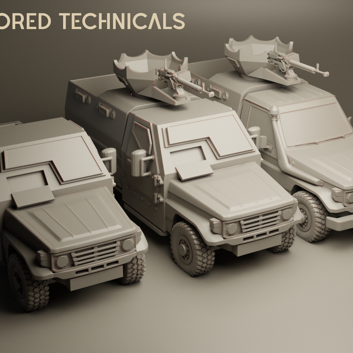 3D Printable TurnBase Miniatures: Heavy Armored Technicals by TurnBase ...