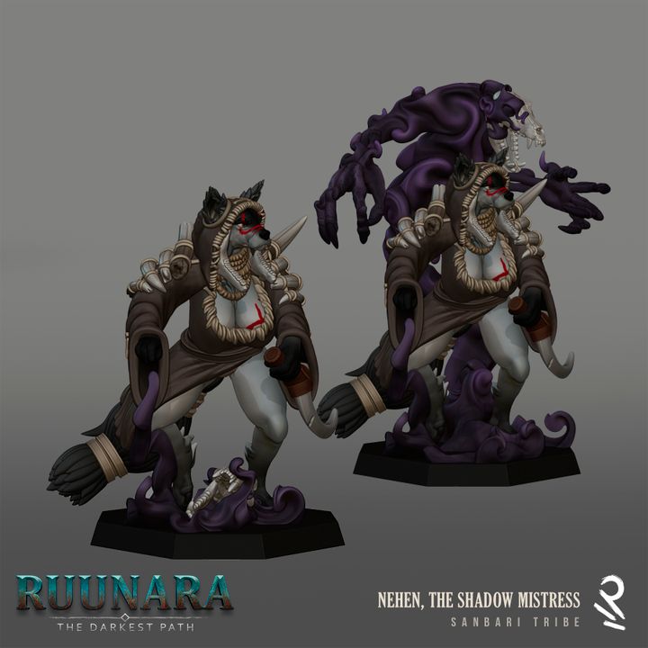 3D Printable RUUNARA - Nehen, the Shadow Mistress by EVOD - RUUNARA