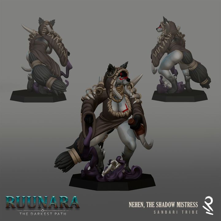 3D Printable RUUNARA - Nehen, the Shadow Mistress by EVOD - RUUNARA