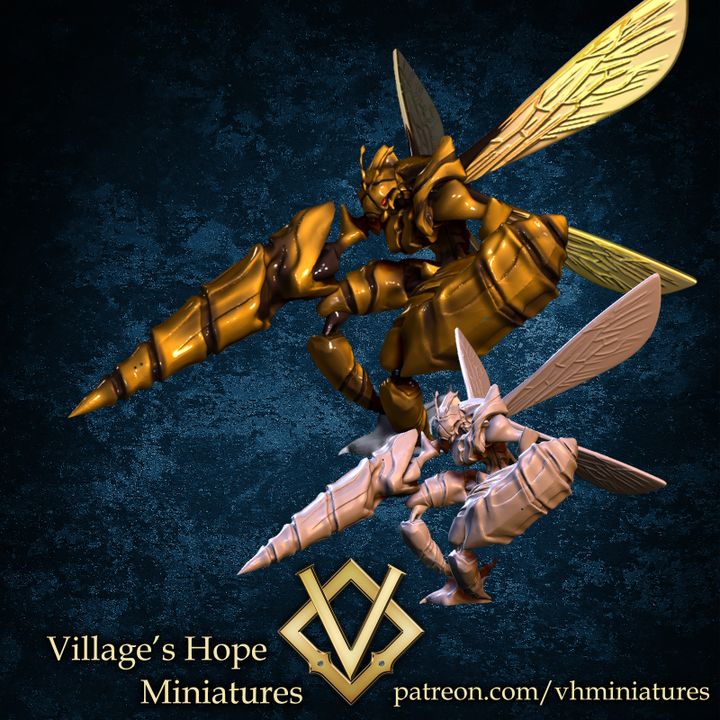 3D Printable Bee soldier / Insect soldier [2 pose] by Village's Hope ...