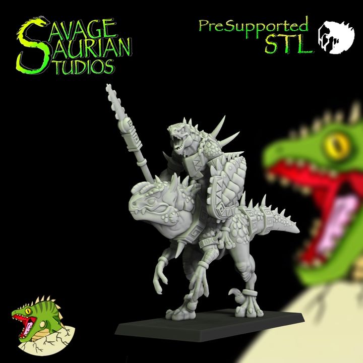 3D Printable Swamp Stalker Iguanisaur Spear Riders - Lizardmen by ...