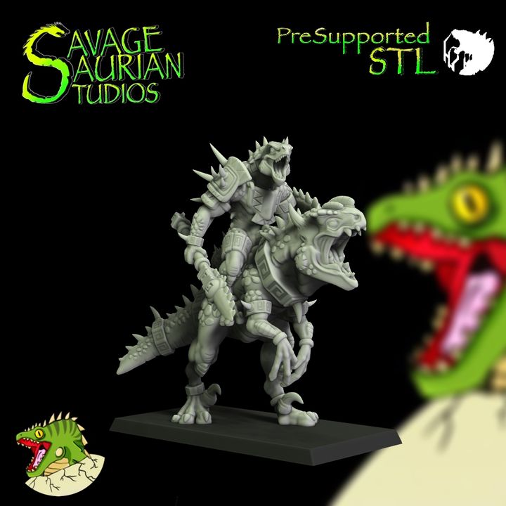 3D Printable Swamp Stalker Iguanisaur Spear Riders - Lizardmen by ...