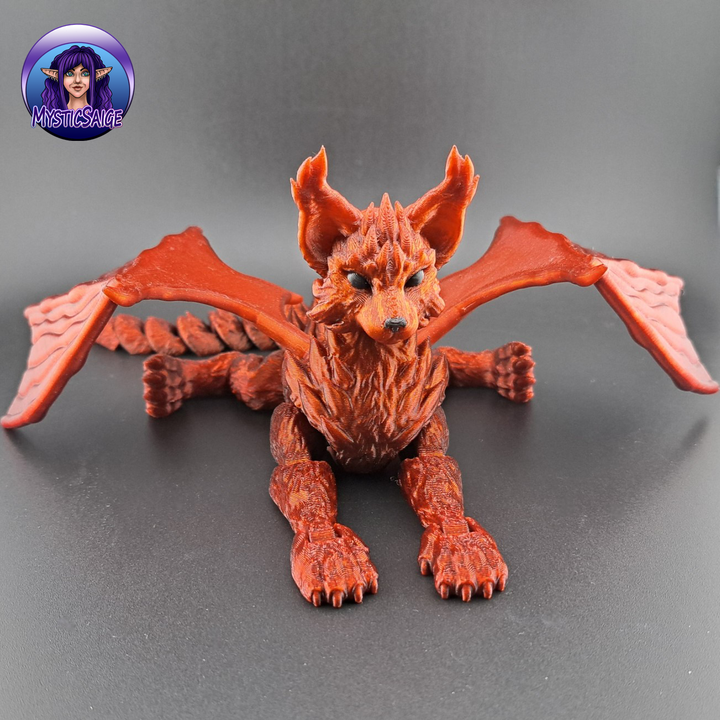 3D Printable Dragon Cat - Articulated Print-in-Place by MysticSaige