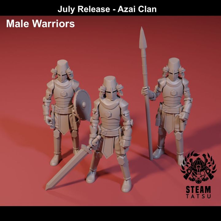 3D Printable Azai clan - Male Warriors by Steam Tatsu