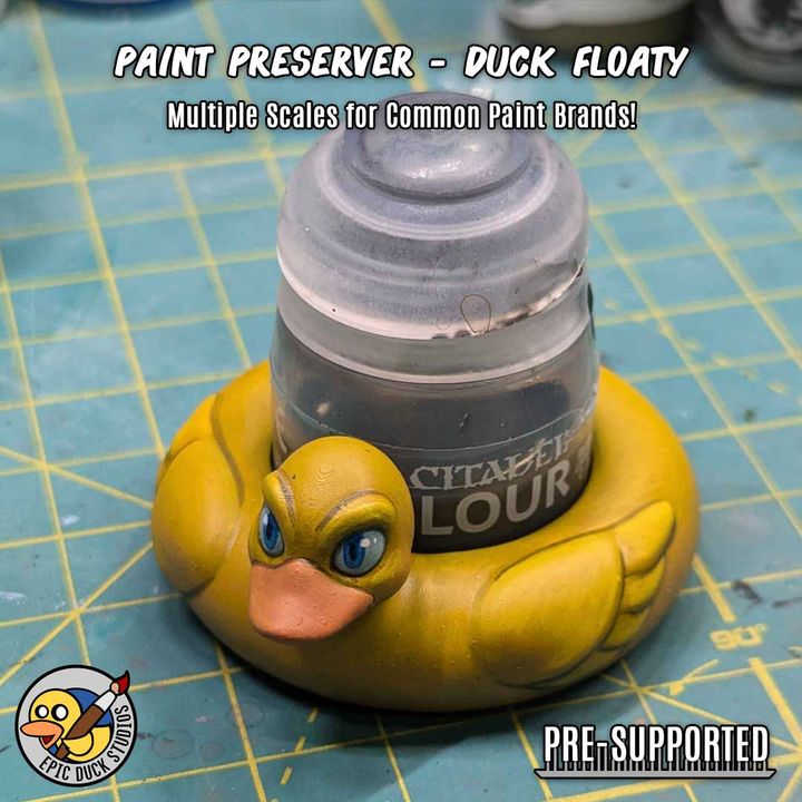 3D Printable Paint Preserver Duck Floaties by Mike "Epic Duck" Cousins