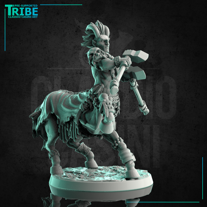 3D Printable (0221) Male centaur hunter ranger assassin with two axes ...