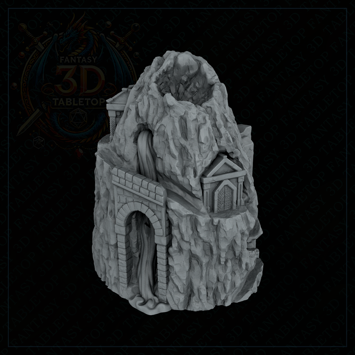 3D Printable Dwarven Mountain Decorative by Fantasy 3D Tabletop