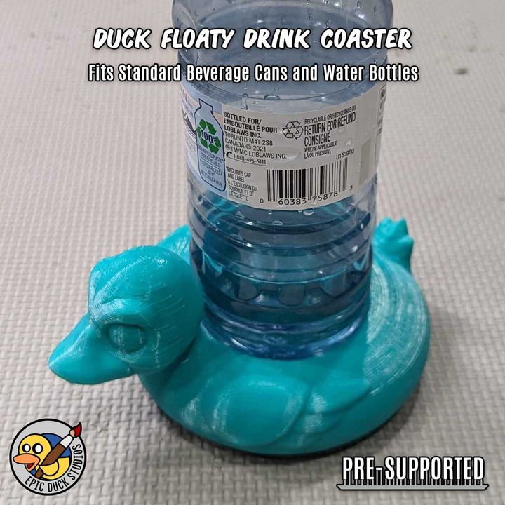 3D Printable Duck Floaty Can Coaster by Mike "Epic Duck" Cousins
