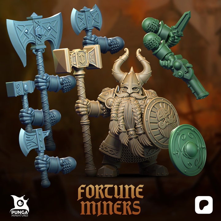 3D Printable Dwarf Lord by Punga Miniatures