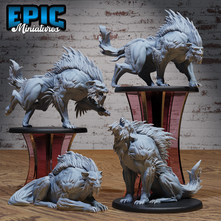 3D Printable Beast Hunt Set / Gnoll & Werewolf Encounter / Warg ...