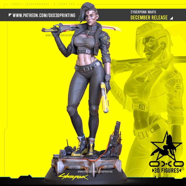 3D Printable Cyberpunk Miniature Figure by OXO3D Figures