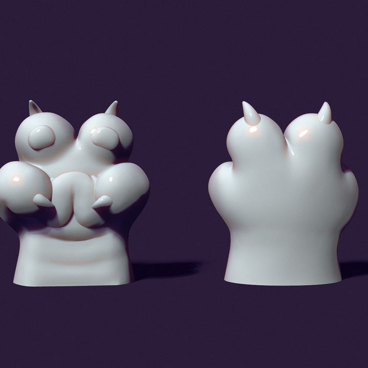 3D Printable cat paw mold by Viktoriya Kabanova