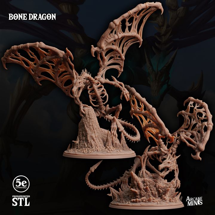 3D Printable Bone Dragon by Sordane Publishing