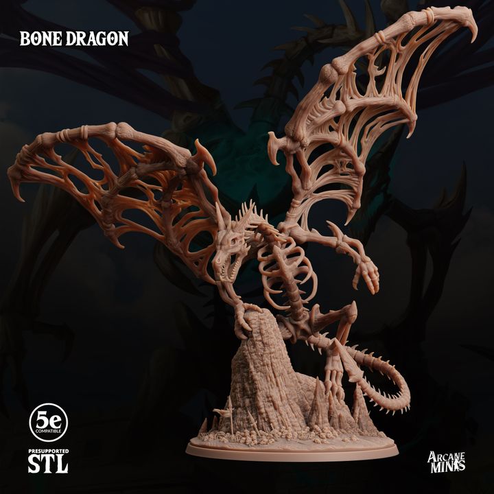 3D Printable Bone Dragon by Sordane Publishing