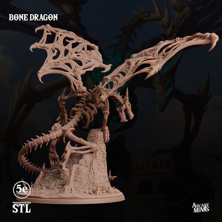 3D Printable Bone Dragon by Sordane Publishing