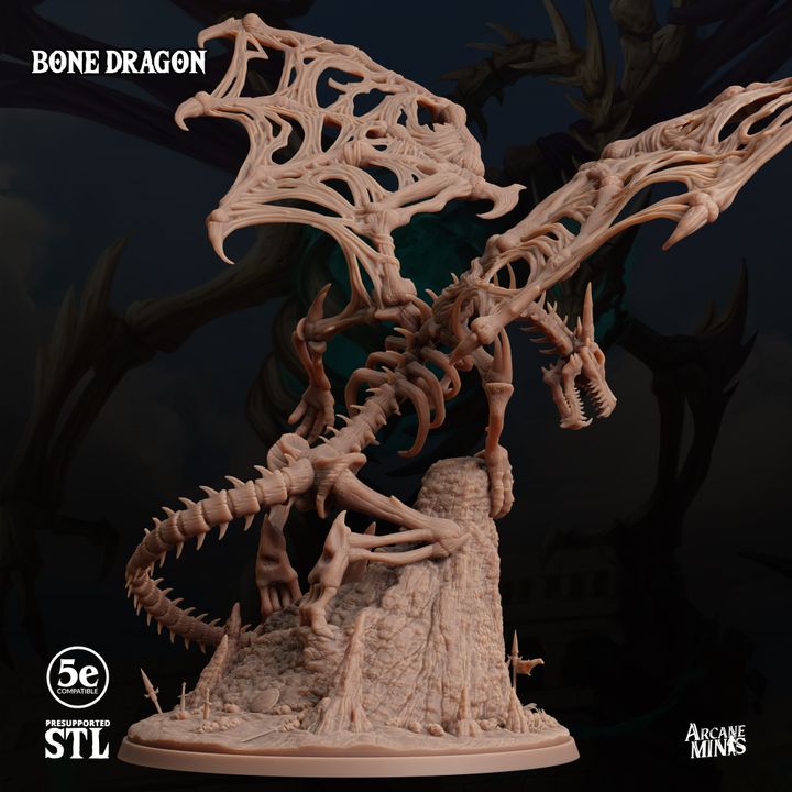 3D Printable Bone Dragon by Sordane Publishing